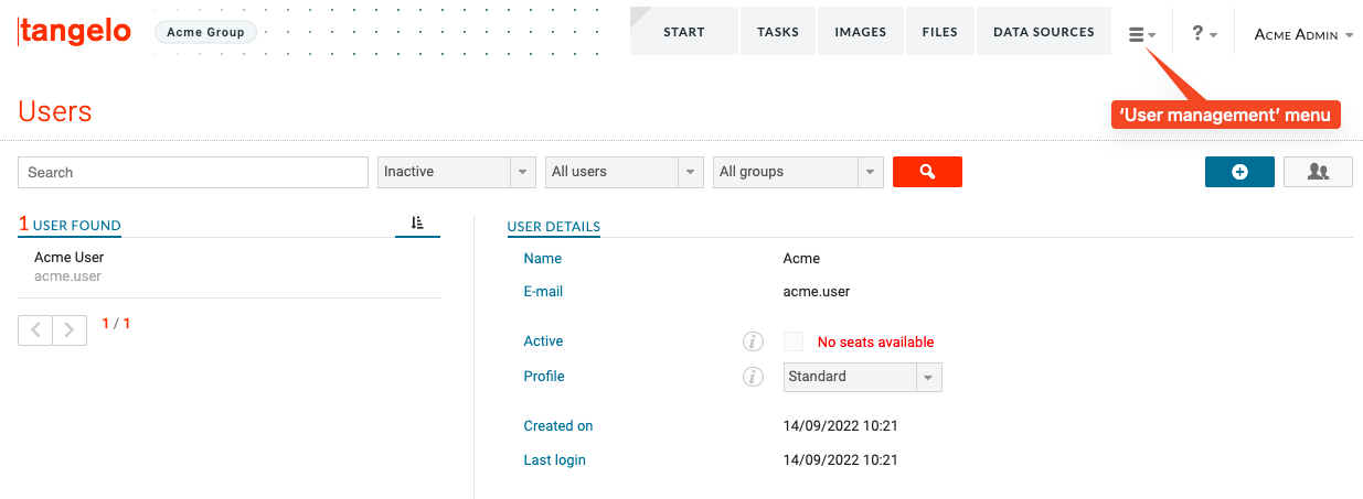 No seats available – Tangelo Software