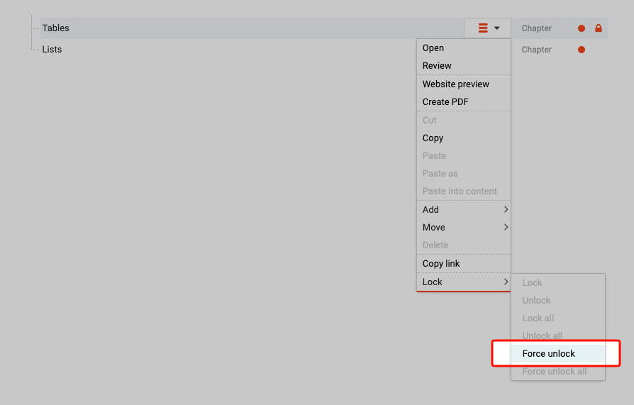 How to unlock a document section – Tangelo Software