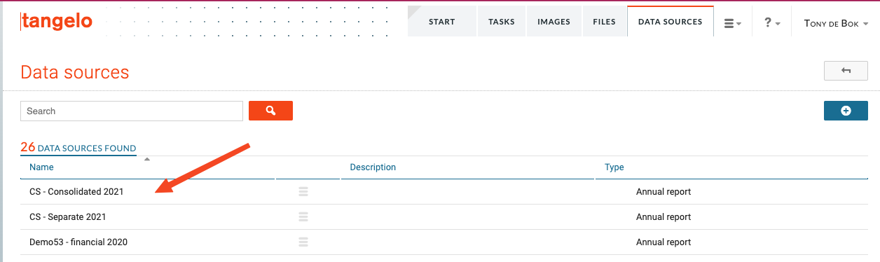 Managing data sources – Tangelo Software